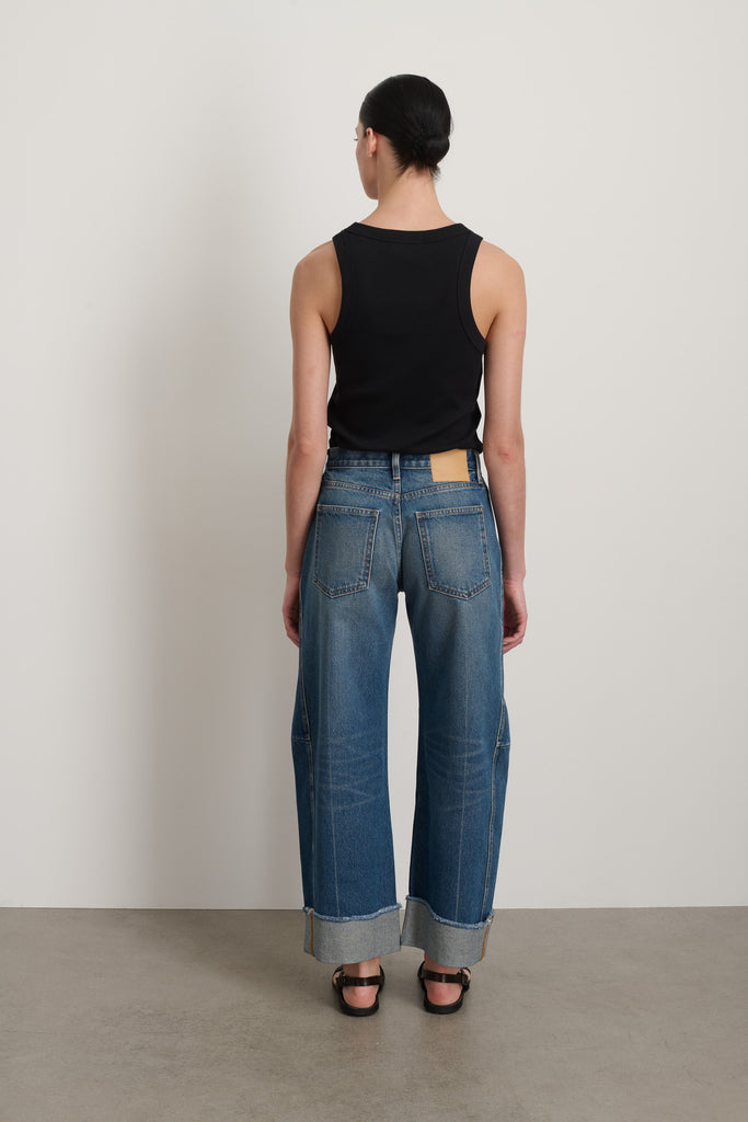Cuffed Lasso Jean Vista Blue - Women | B Sides Jeans