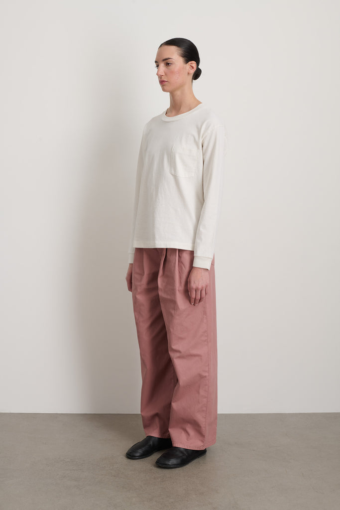 B Sides Long Sleeve Pocket T-Shirt Snow White Overdye - Women | B SIDES ...